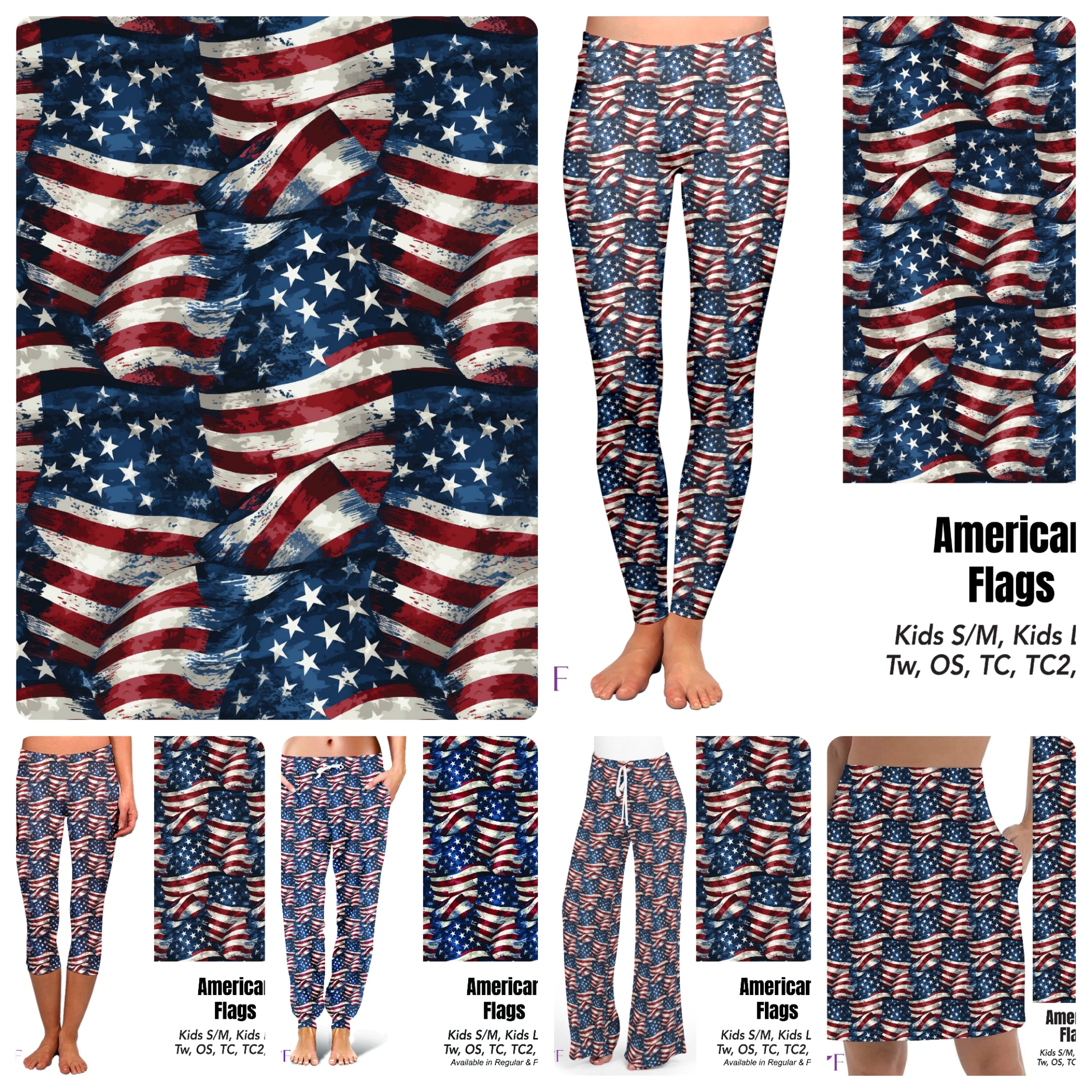 American Flags capris, joggers, jogger shorts and skorts with pockets ...