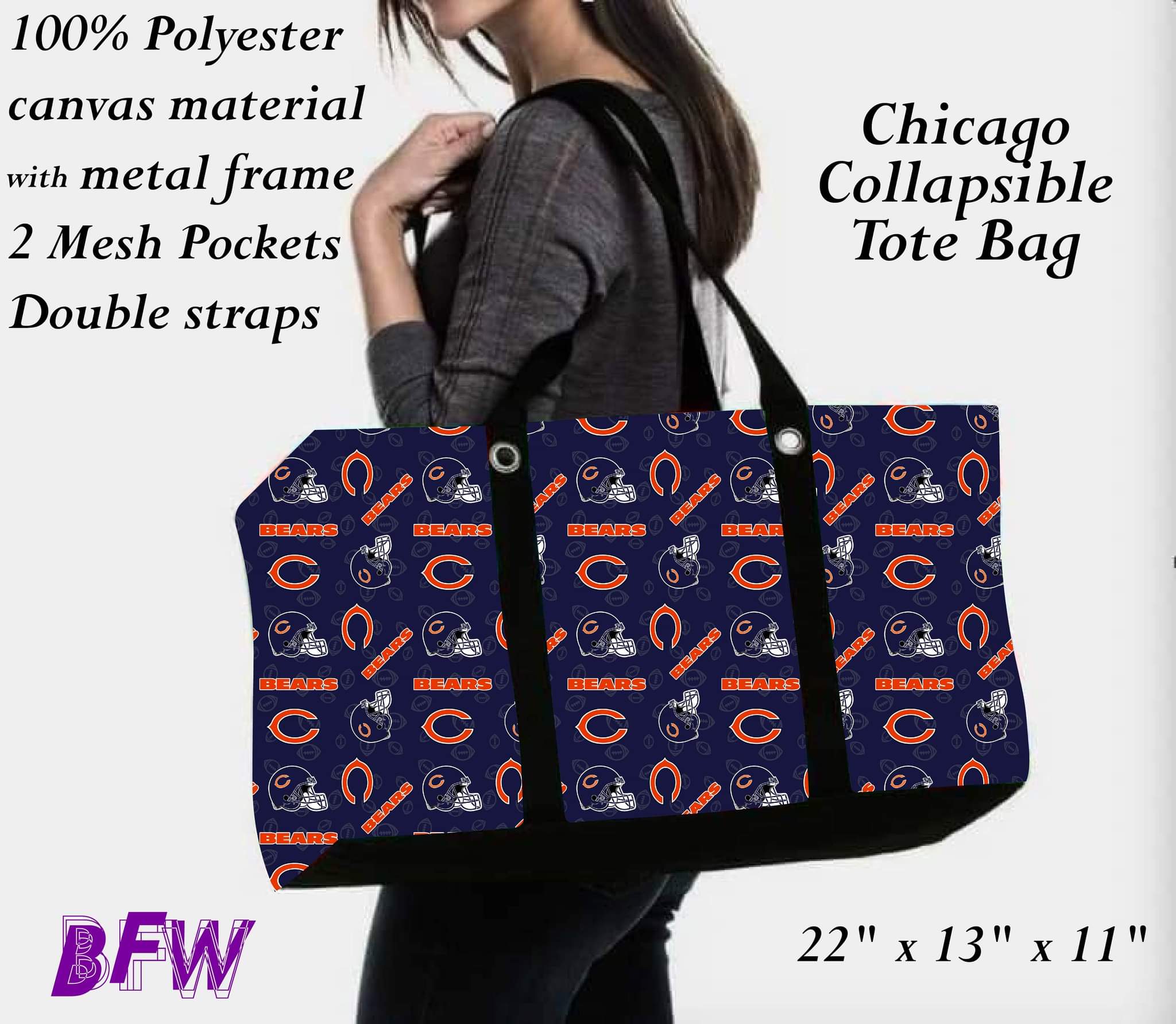 Chicago tote with 2 inside mesh pockets – Brylah Fashions Wholesale