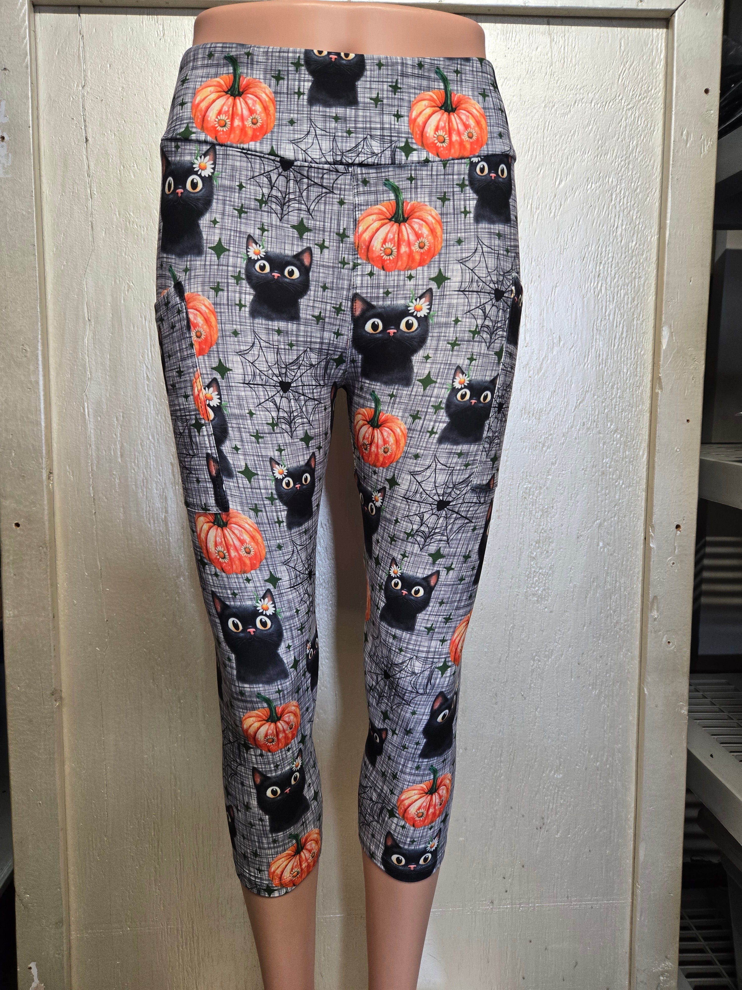 Cat Meme capris and leggings with pockets – Brylah Fashions Wholesale